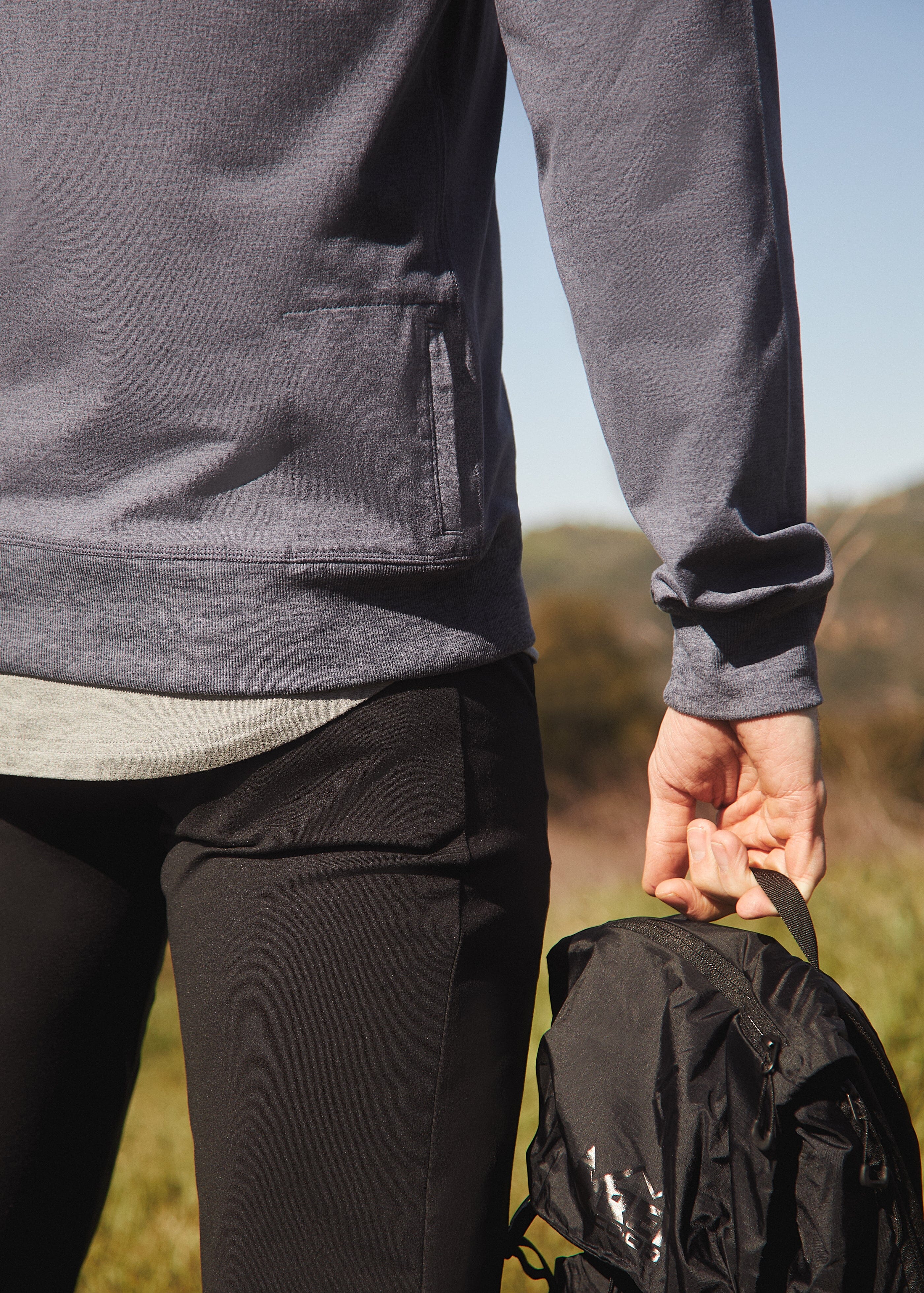 Summit Long-Sleeve Crew | Heather Blue – Swet Tailor