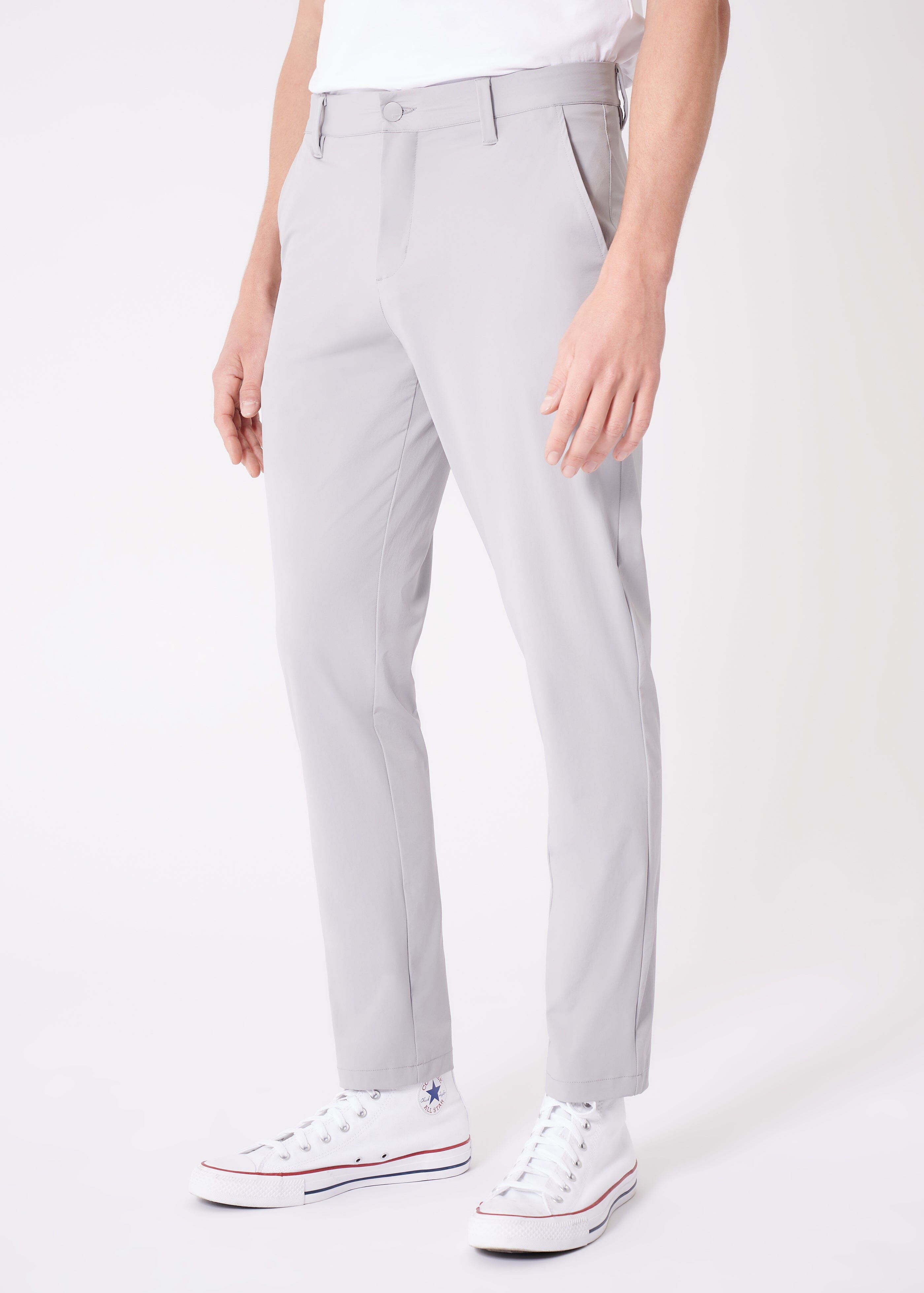 Light Grey Stretch Tech Pants, Virtus Pant | Swet Tailor®