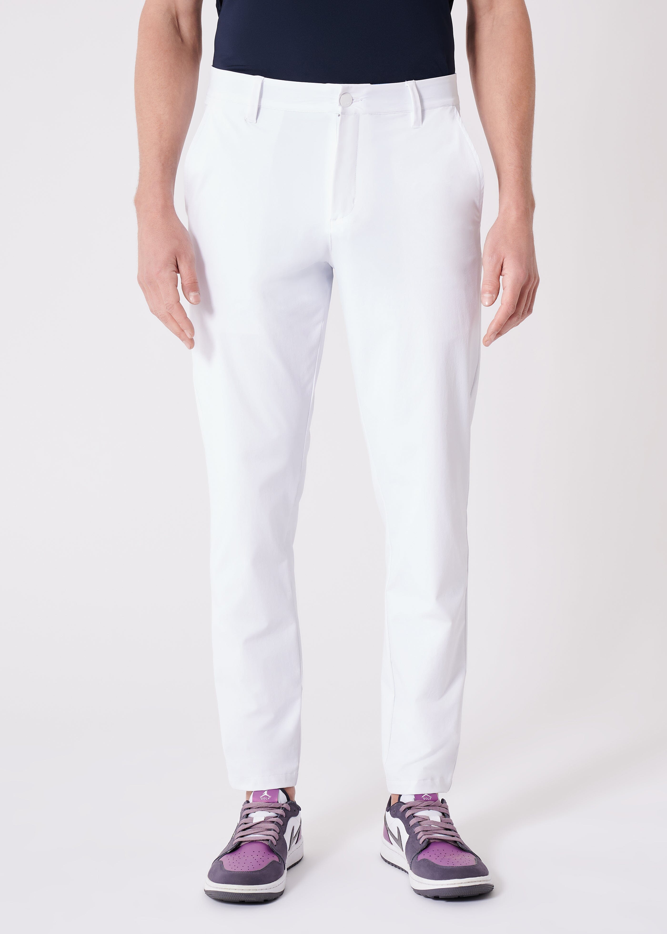 White Stretch Tech Pants, Virtus Pant | Swet Tailor®