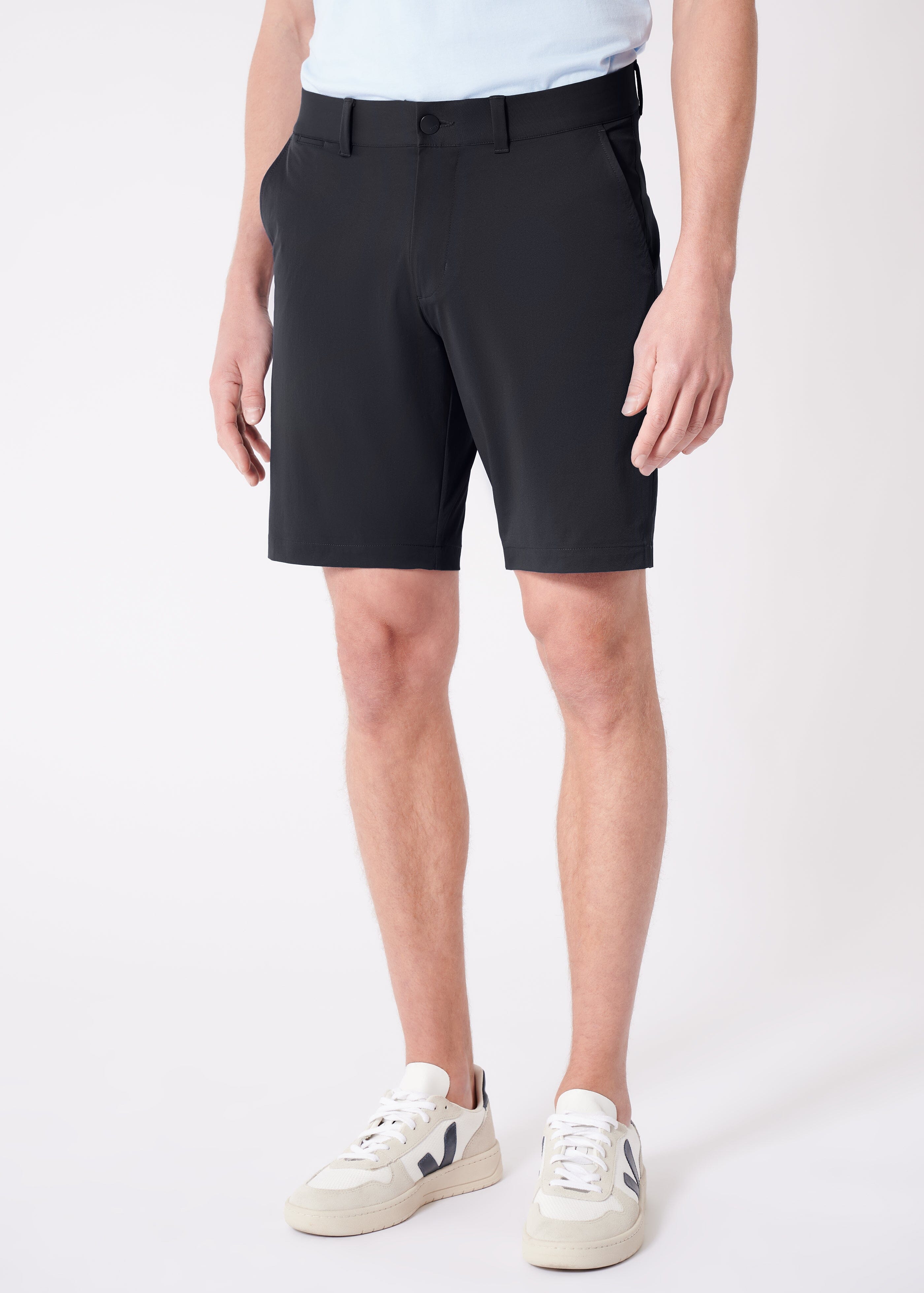 Black Stretch Tech Shorts, Virtus Short | Swet Tailor®