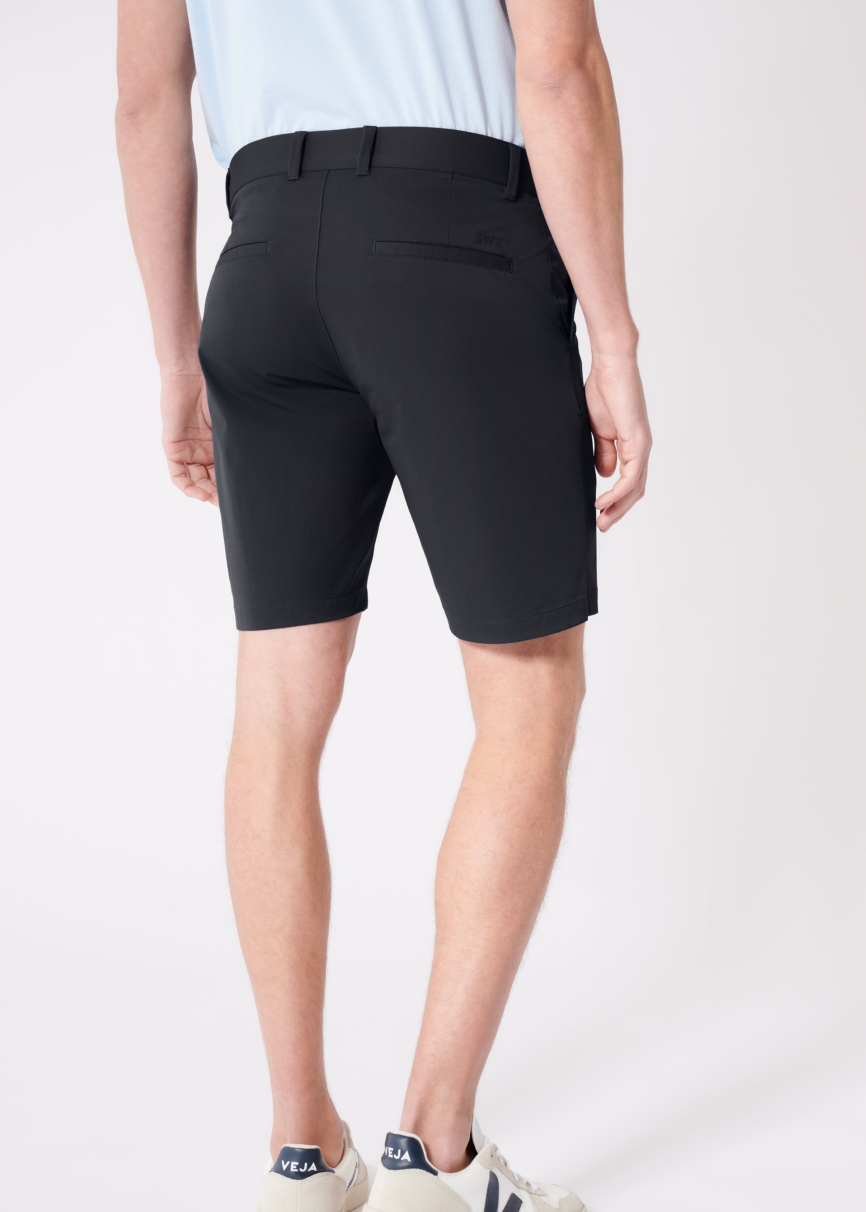 Black Stretch Tech Shorts, Virtus Short | Swet Tailor®