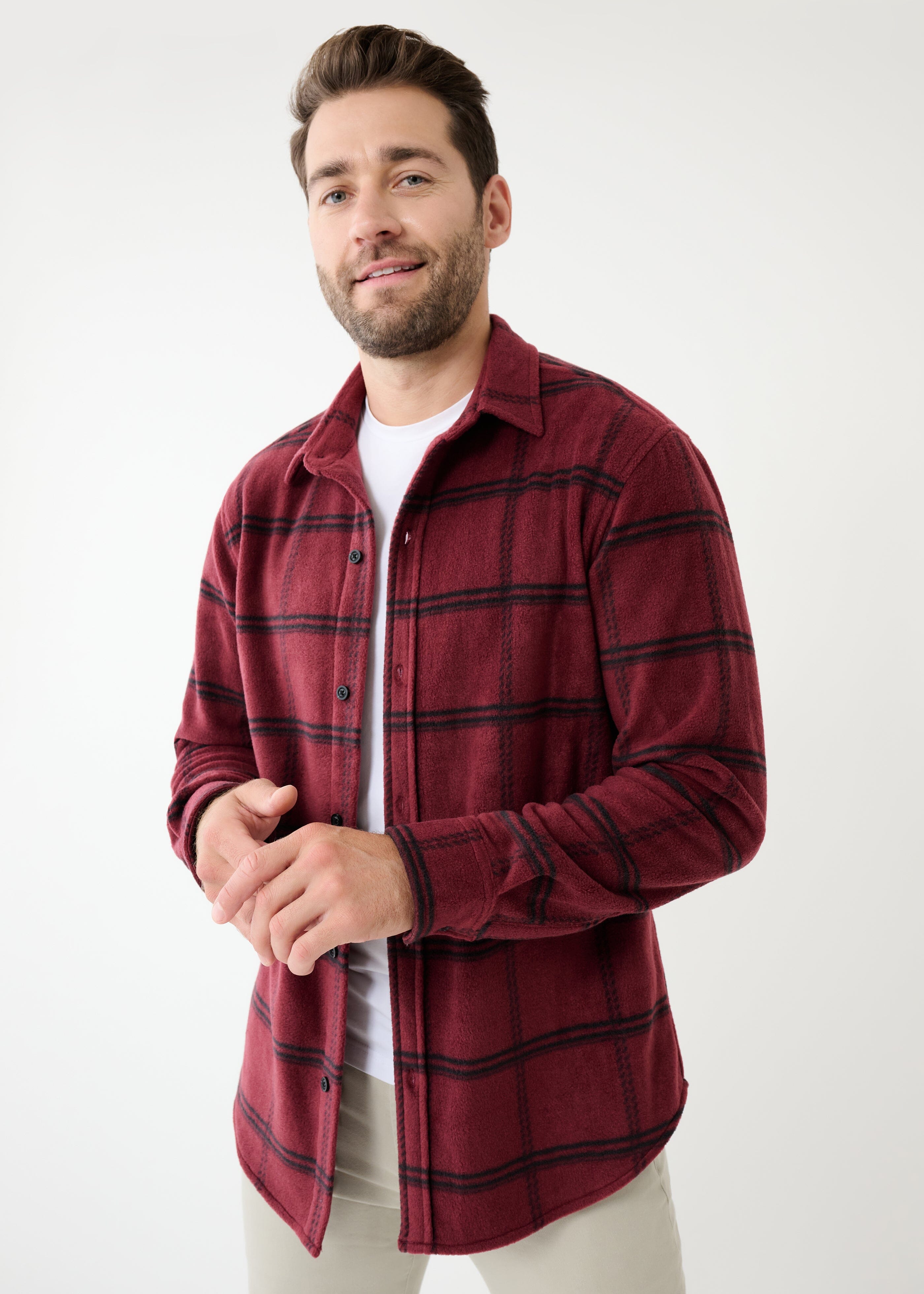 Sunday Shirt Jacket | Burgundy Check – Swet Tailor