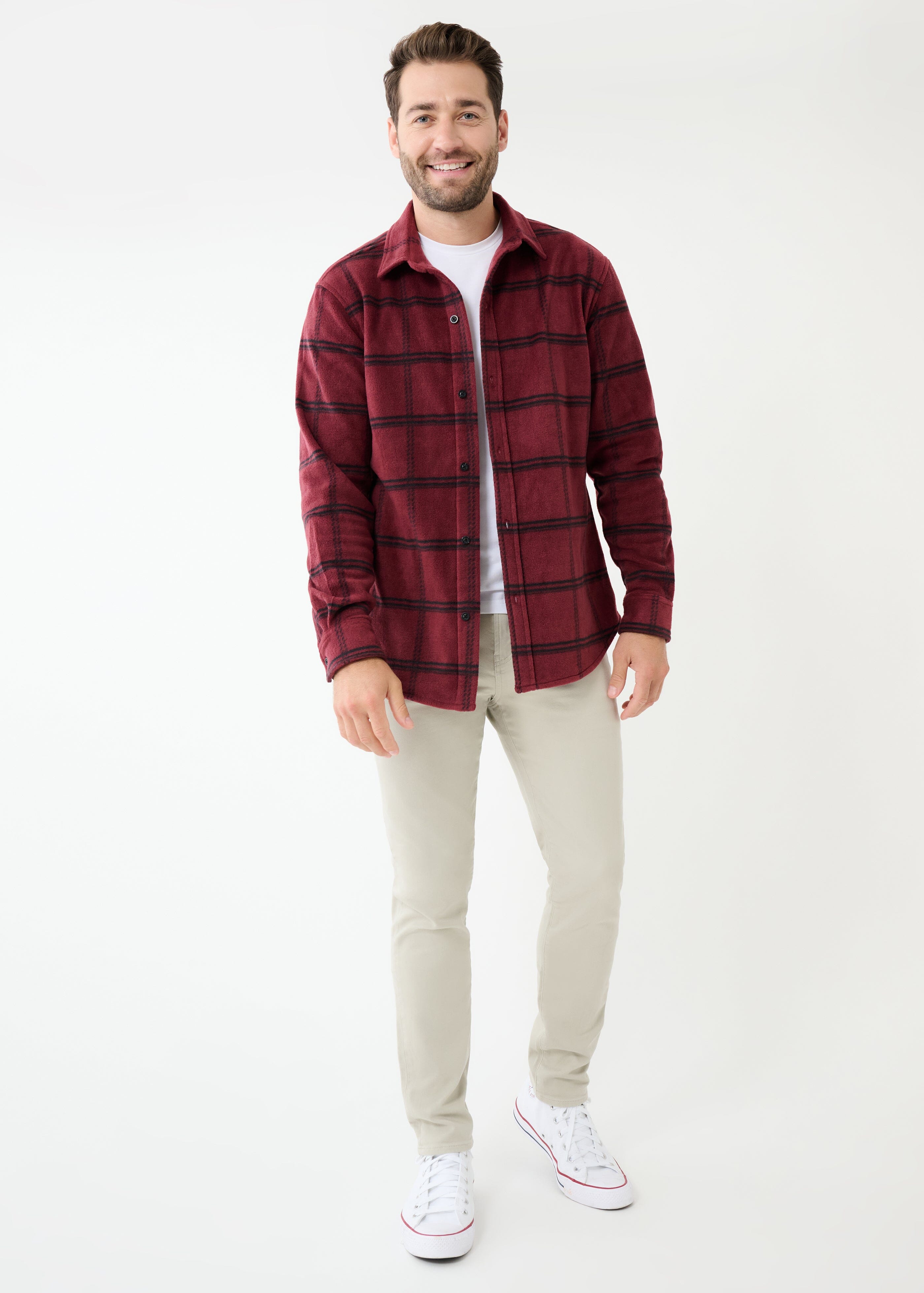 Sunday Shirt Jacket | Burgundy Check – Swet Tailor