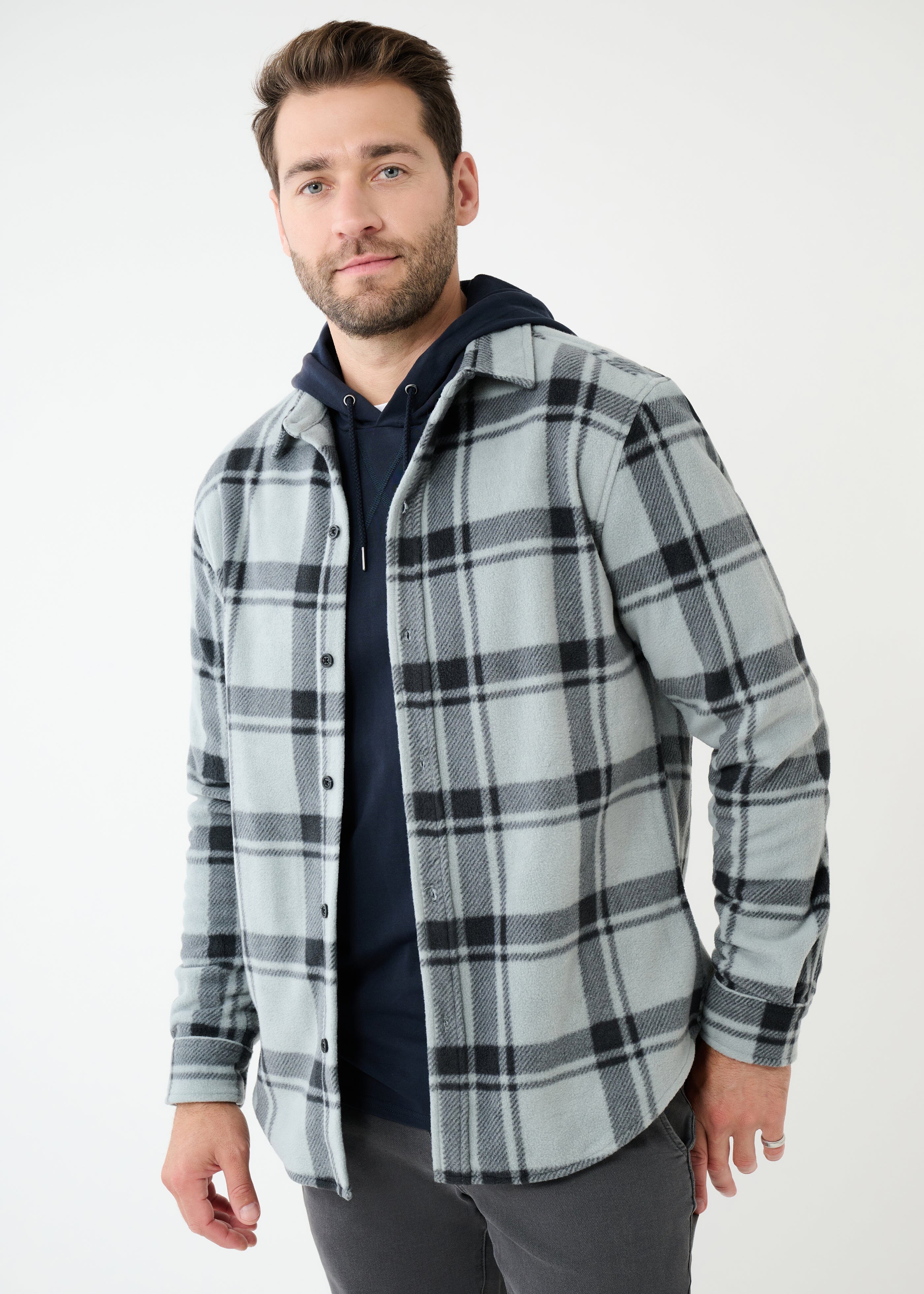 Sunday Shirt Jacket | Grey/Black Plaid – Swet Tailor
