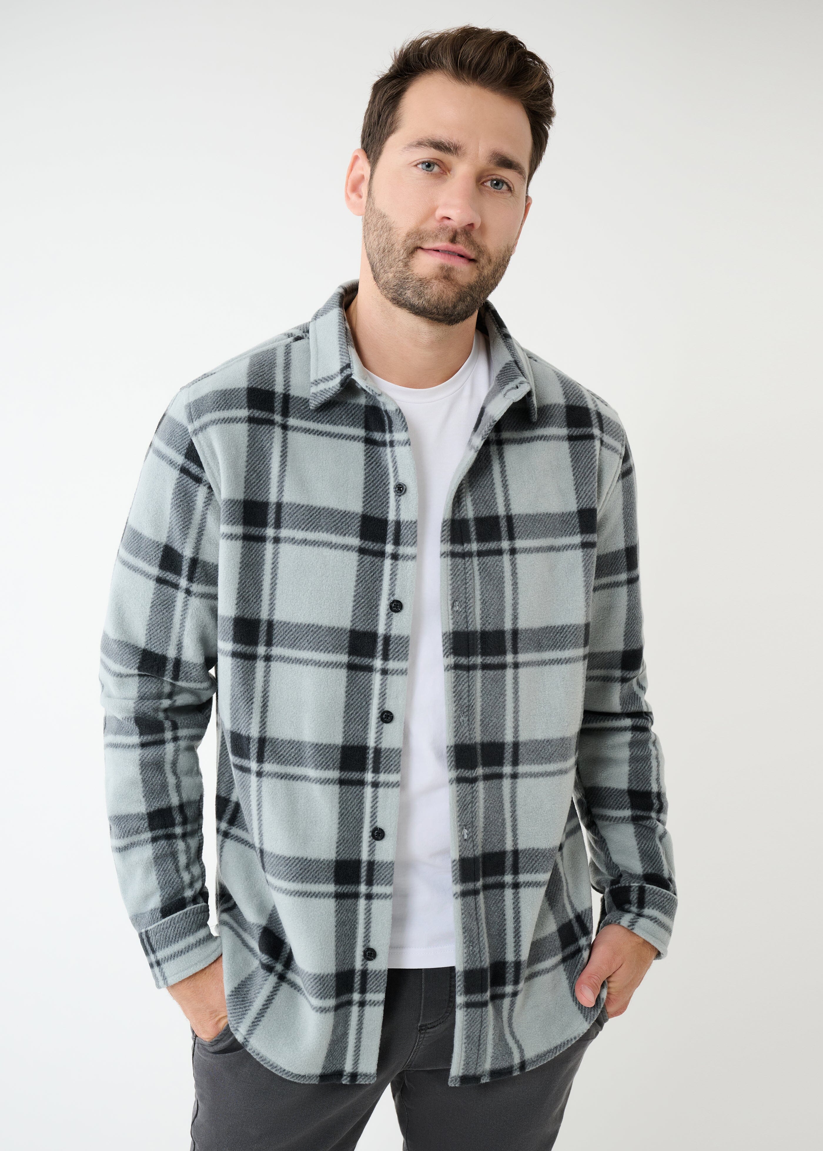 Sunday Shirt Jacket | Grey/Black Plaid – Swet Tailor