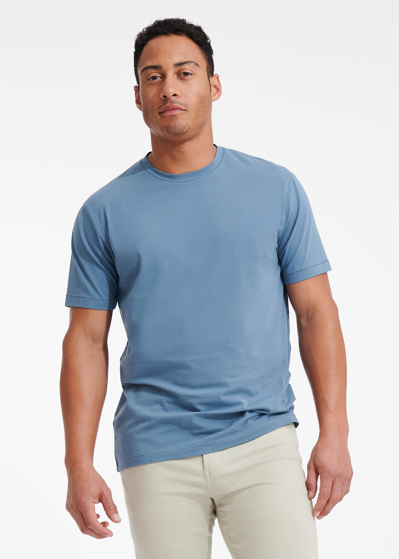 Cotton Stretch T-Shirt | Medium Blue – Swet Tailor