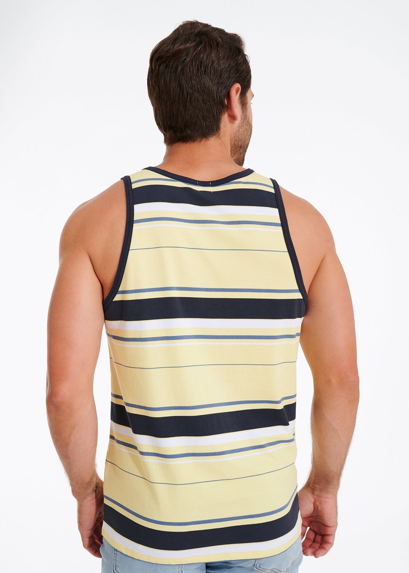 Cotton Stretch Stripe Tank | Yellow Stripe – Swet Tailor