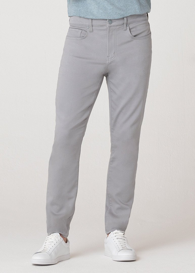 Light Grey Slim Fit Pants for Men | Swet Tailor®
