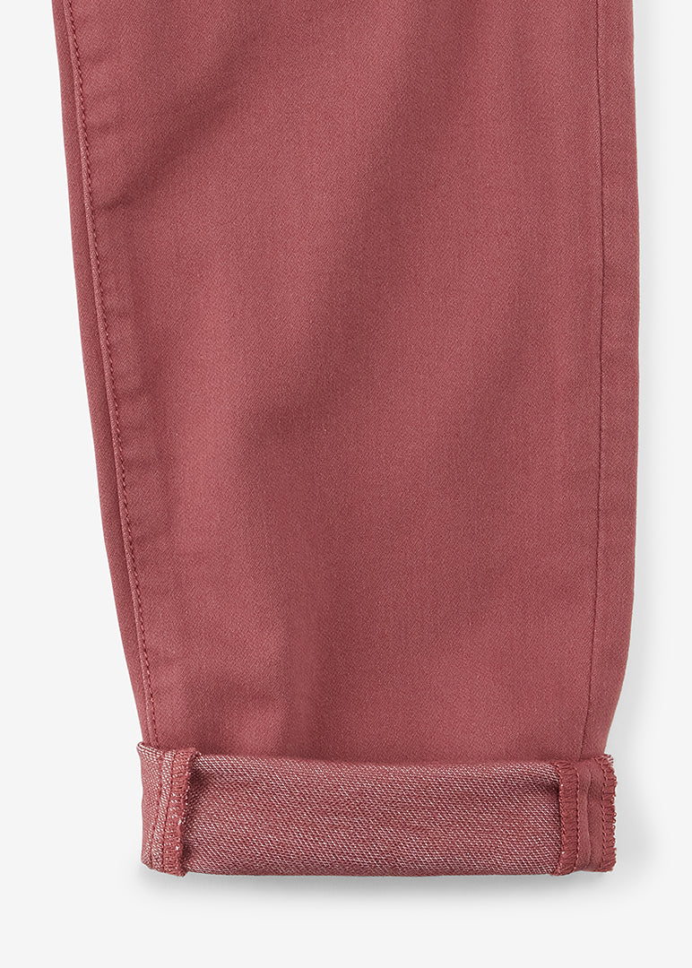 Pale Red Slim Fit Pants for Men | Swet Tailor®